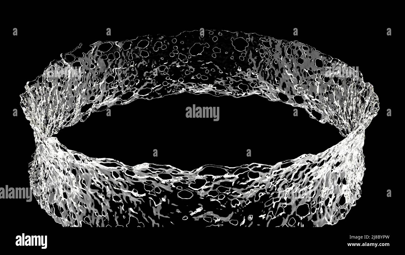 Dynamic water splash ring on black 3d render Stock Photo - Alamy