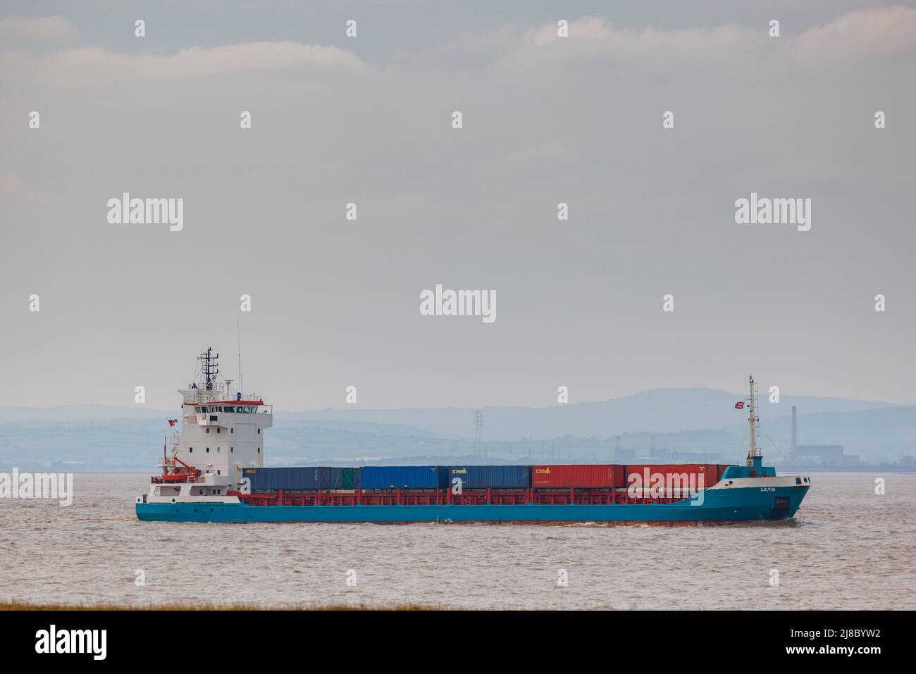 Coastal container ship Stock Photo - Alamy