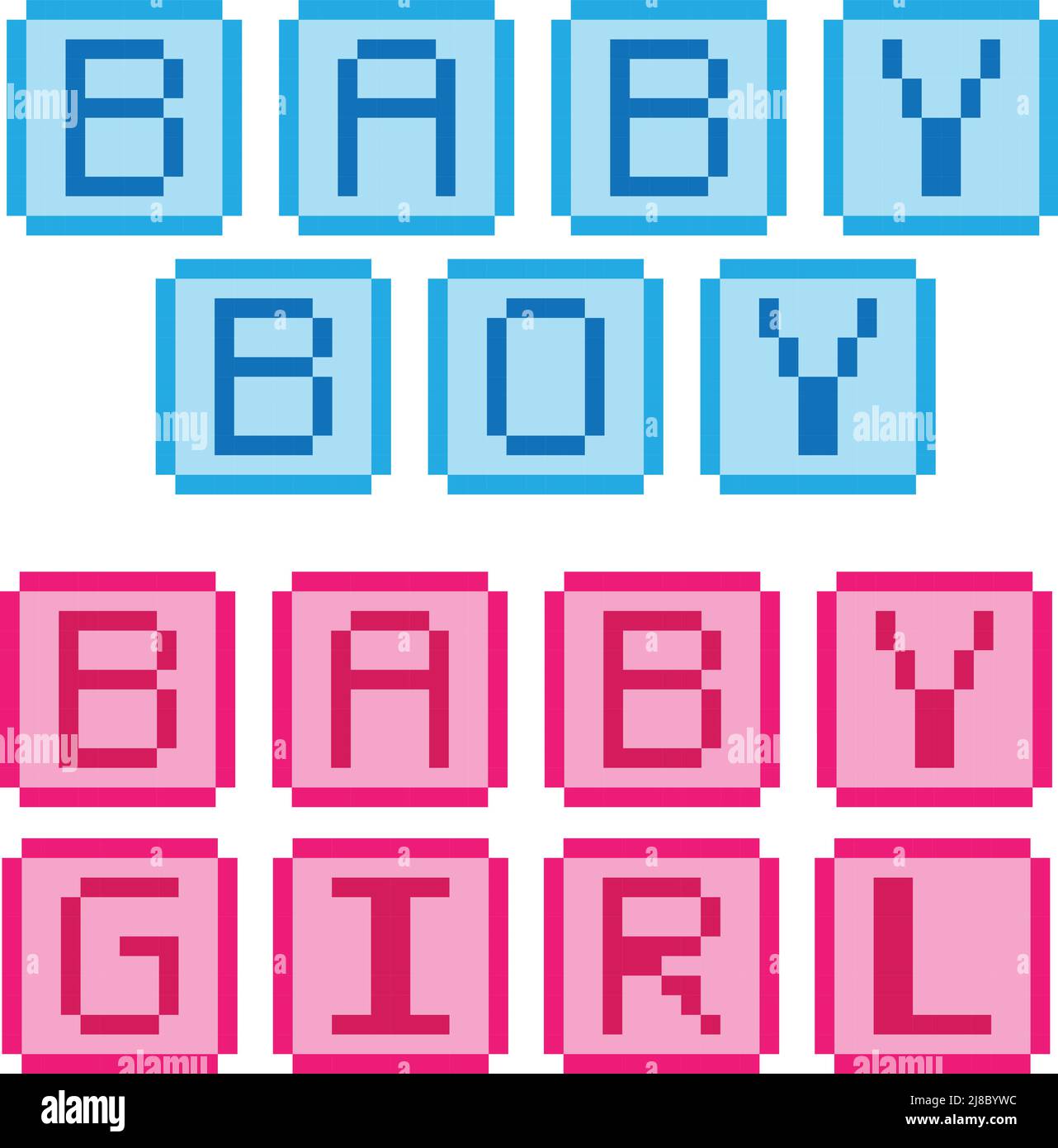 Boy face pixel art Cut Out Stock Images & Pictures - Alamy