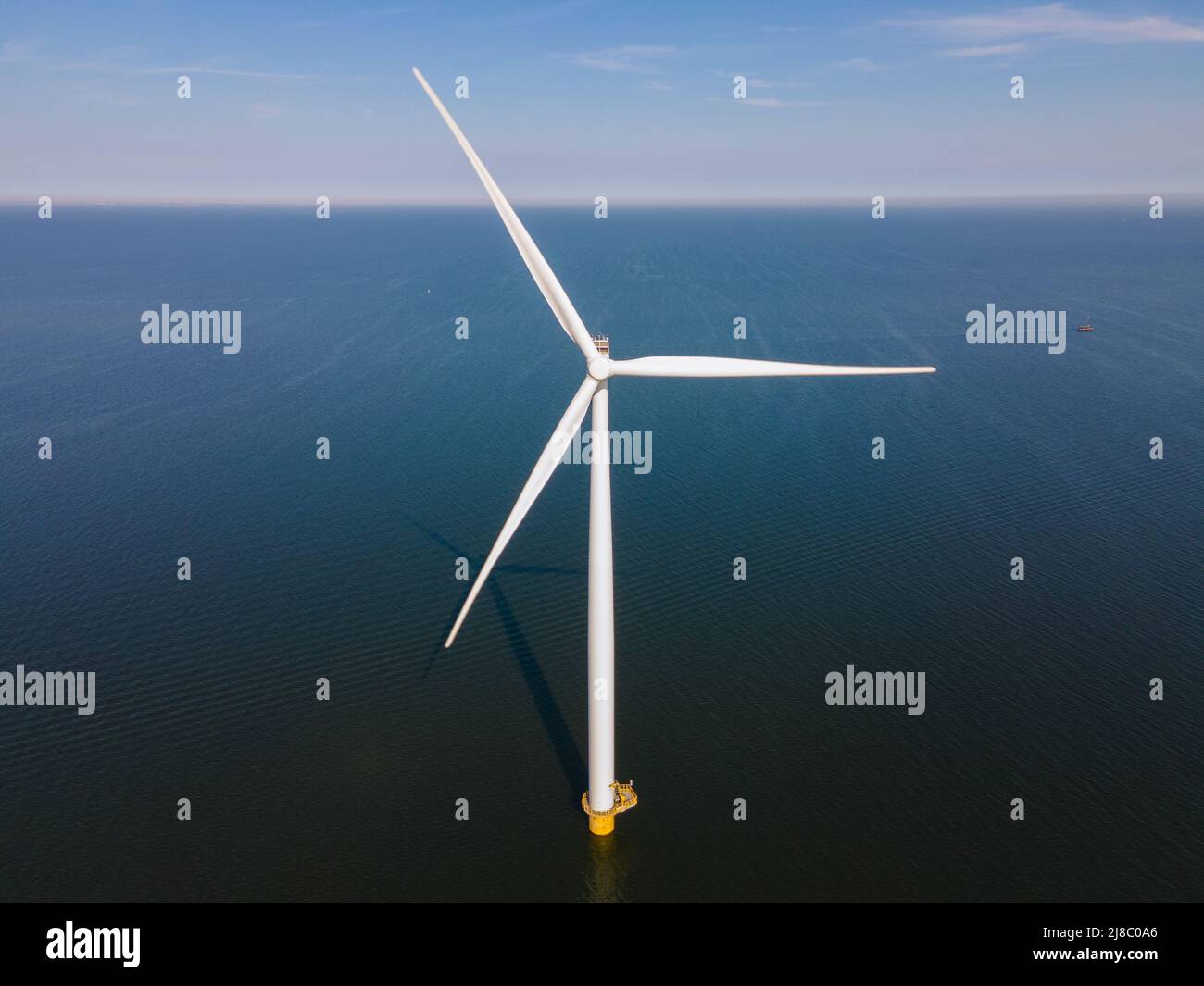 Offshore Windmill farm in the ocean Westermeerwind park, windmills ...