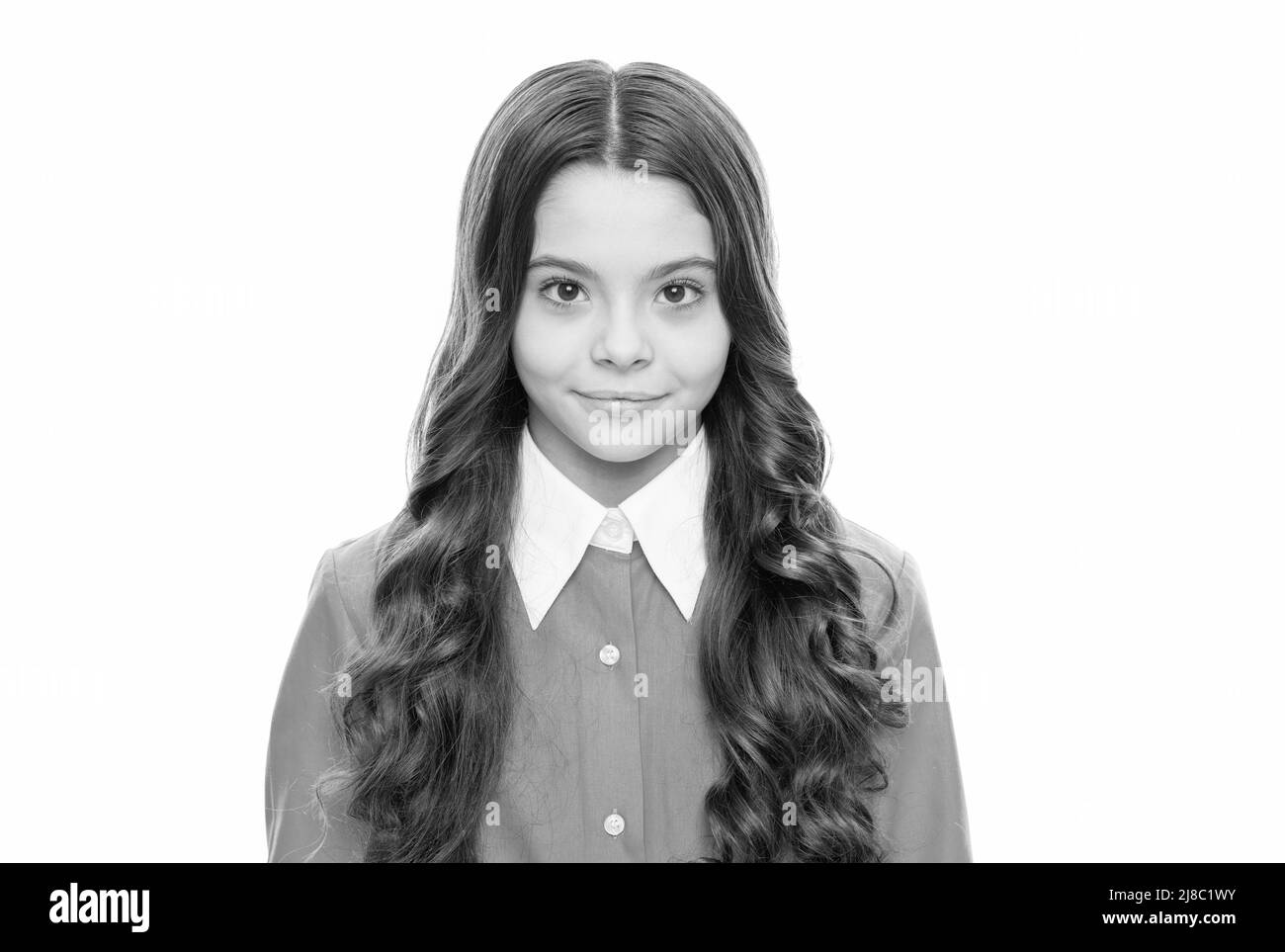 She is really cute. Beauty look of little girl. Hair salon. Haircare ...