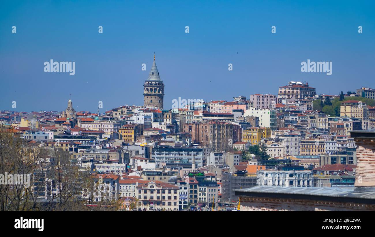 Istanbul, Turkey - November 2022: Great view of istanbul and Galata ...