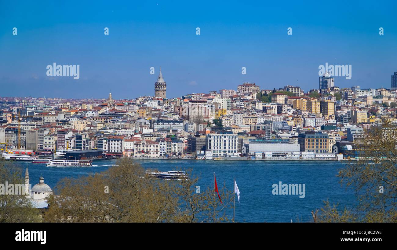 Istanbul, Turkey - November 2022: Great view of istanbul and Galata ...