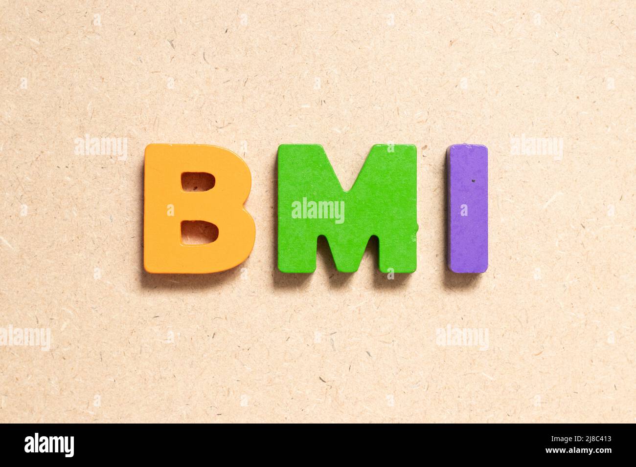 Color alphabet letter in word BMI (abbreviation of body mass index) on ...