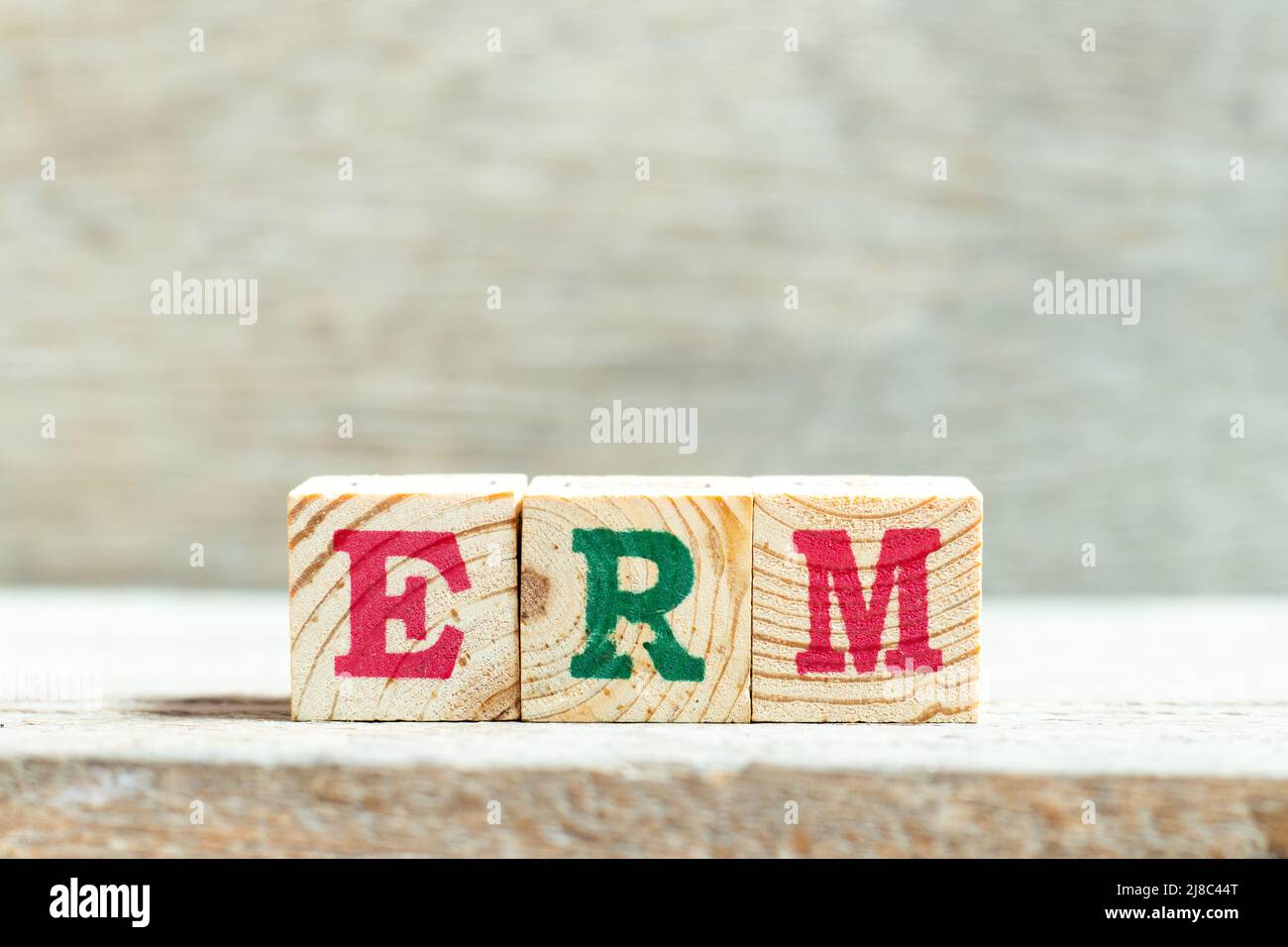Alphabet letter block in word ERM (Abbreviation of Enterprise risk ...