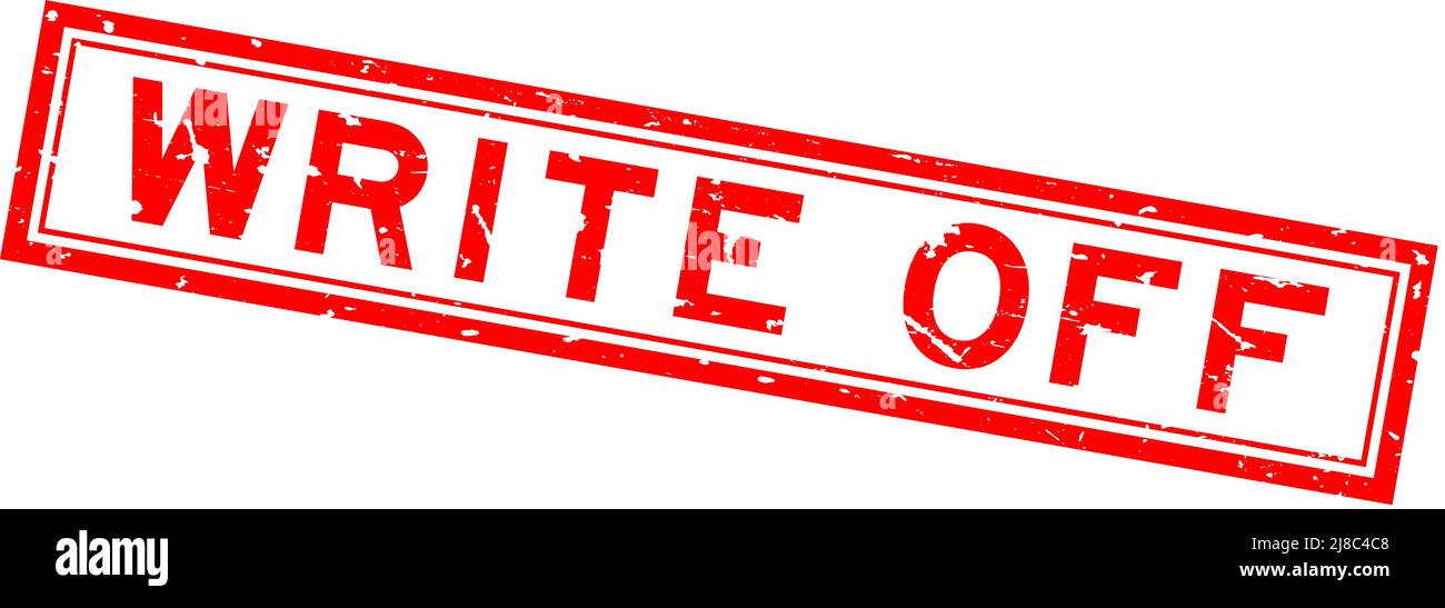 Grunge red write off word square rubber seal stamp on white background ...