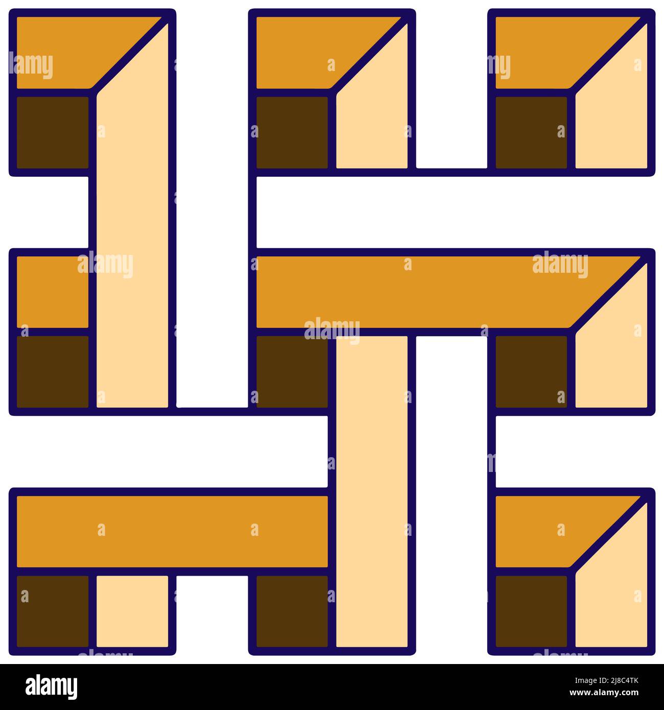 Vector image of a geometric background of cubes and straight lines ...