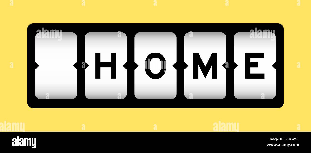 Black color in word home on slot banner with yellow color background ...