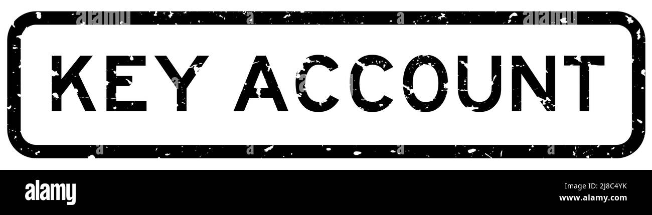 Grunge black key account word square rubber seal stamp on white ...