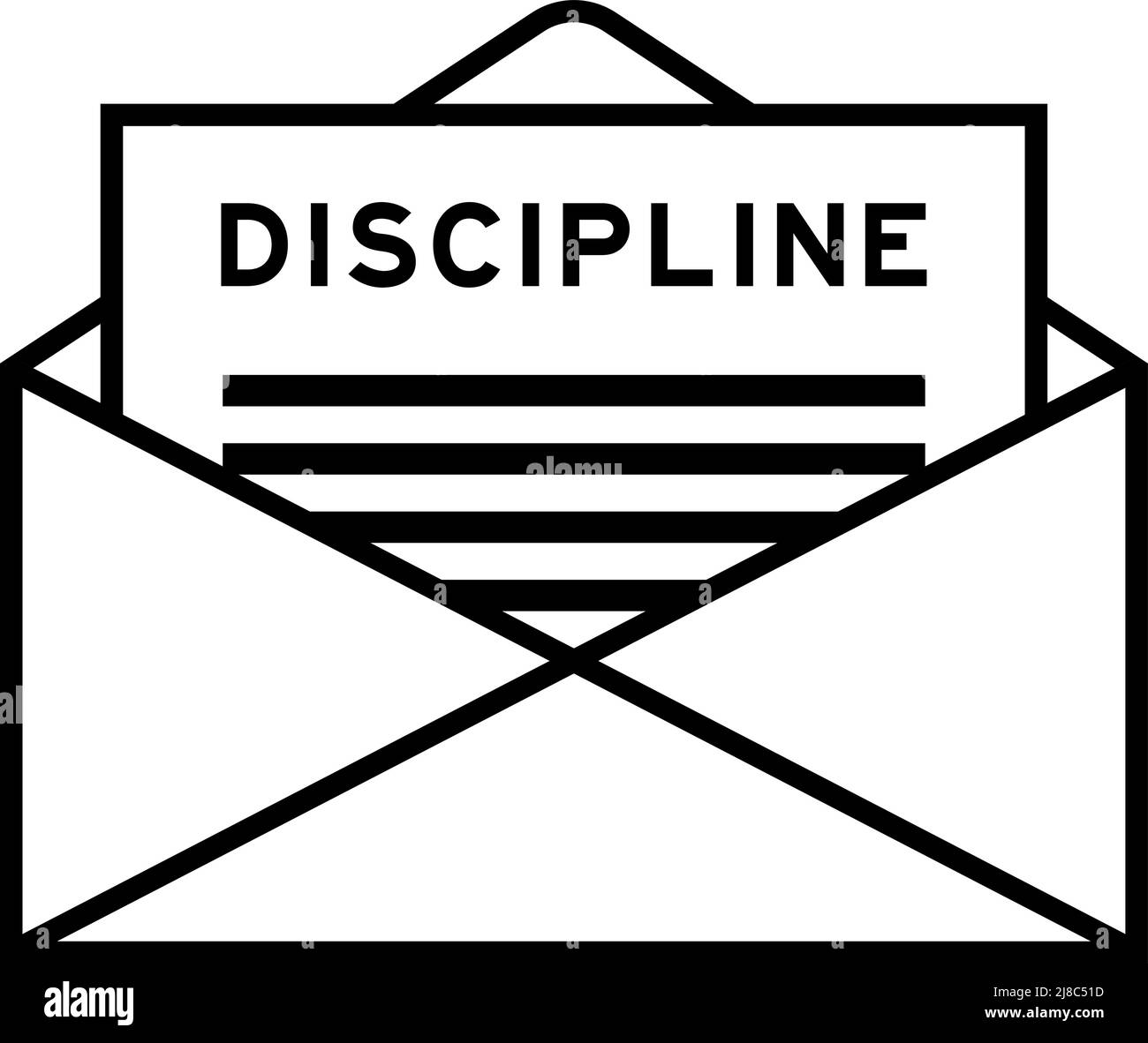Envelope and letter sign with word discipline as the headline Stock ...