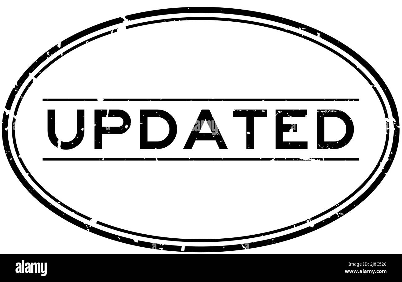 Grunge black updated word oval rubber seal stamp on white background Stock Vector Image & Art ...