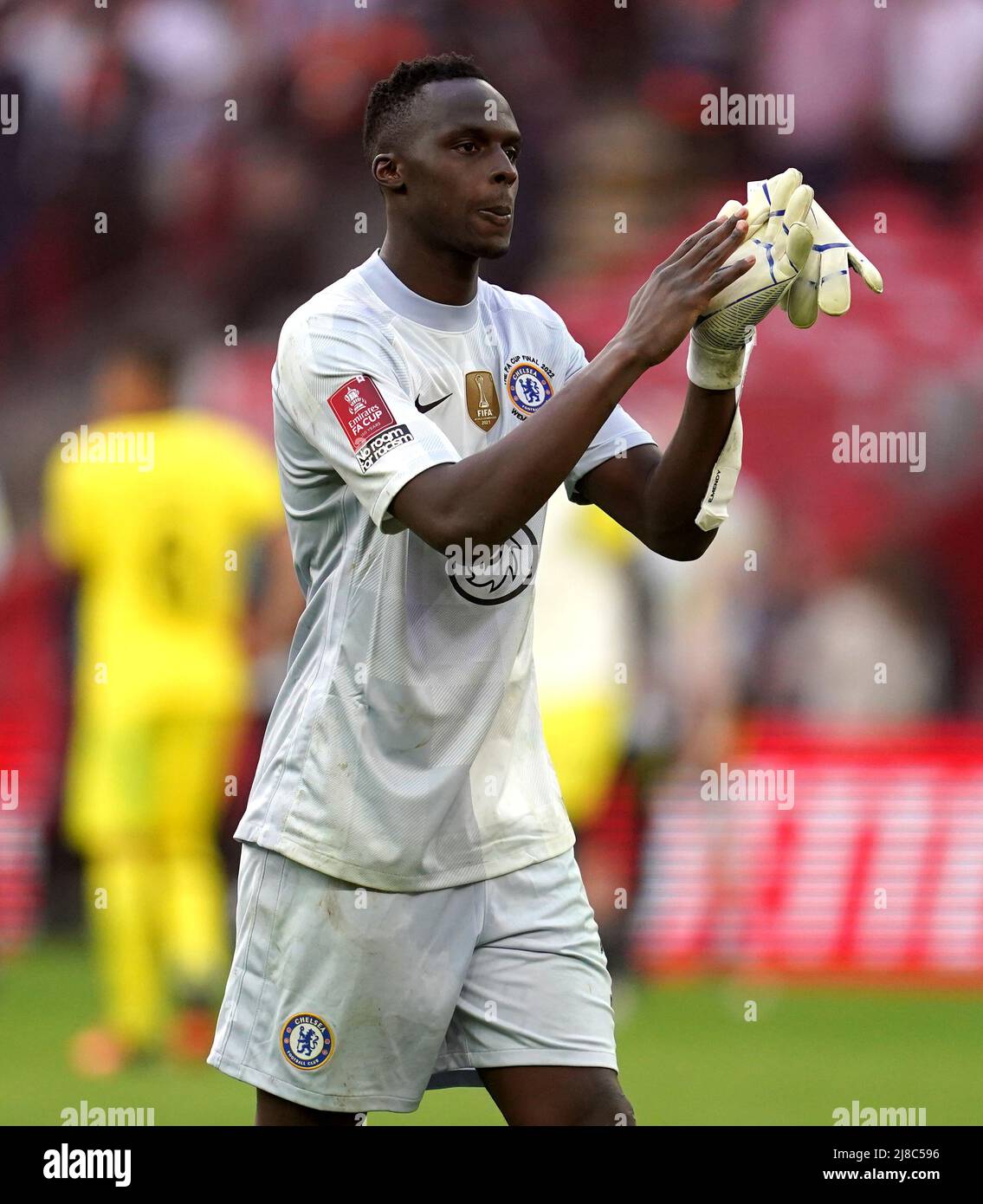 Chelsea goalkeeper Edouard Mendy applauds the fans after the Emirates ...