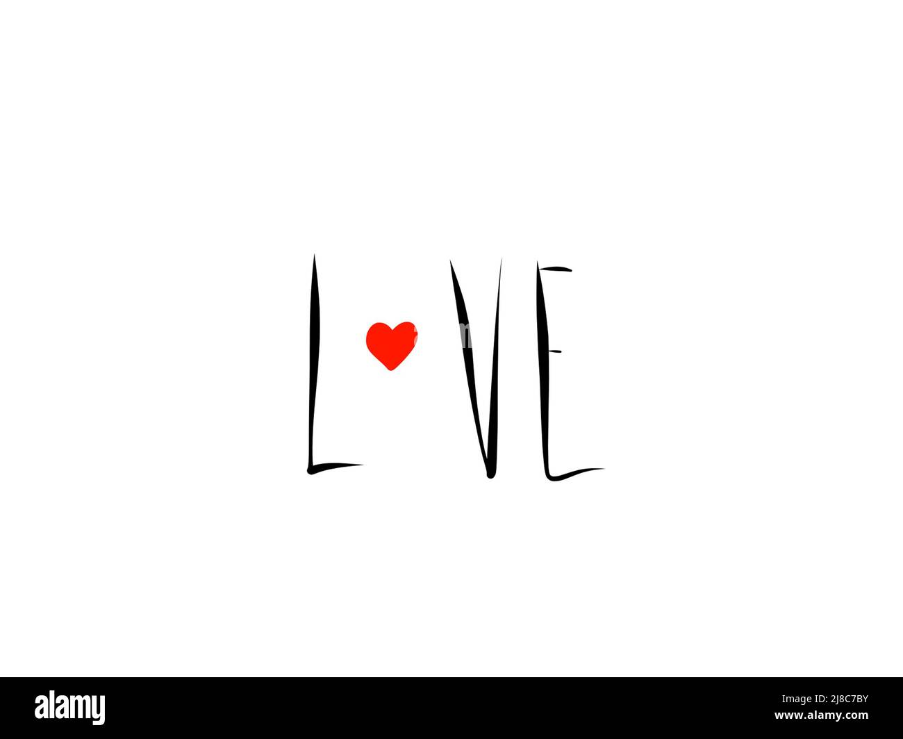 LOVE word hand drawn lettering. . Valentine s Day Stock Photo - Alamy