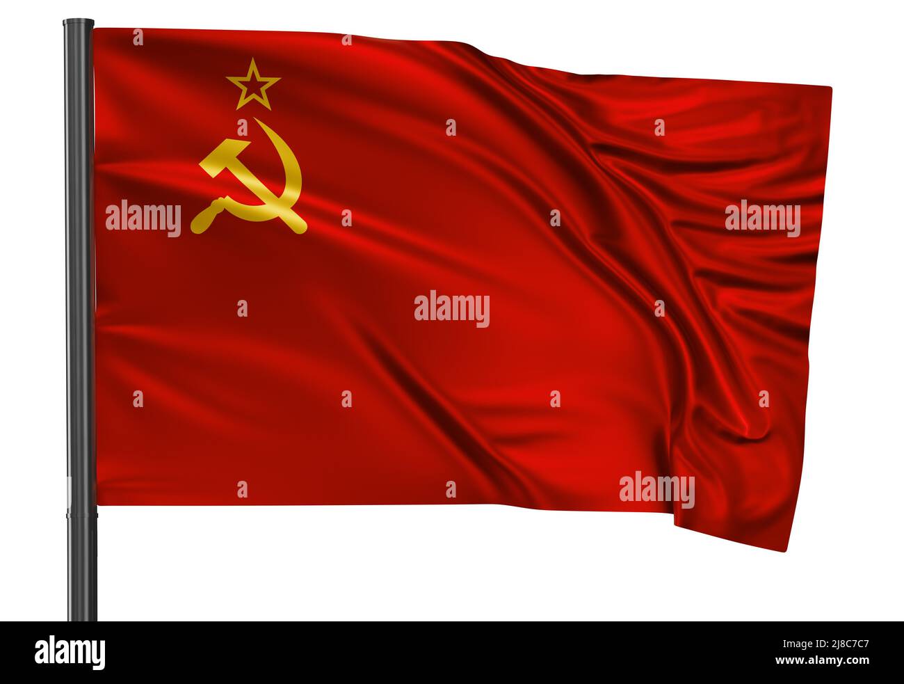 Union of Soviet Socialist Republics USSR national flag waving in the ...