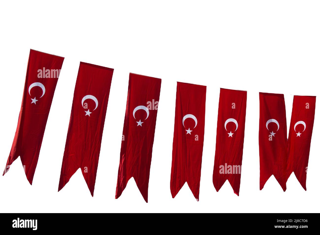 National Flag Republic of Turkey. White crescent moon and star on red ...