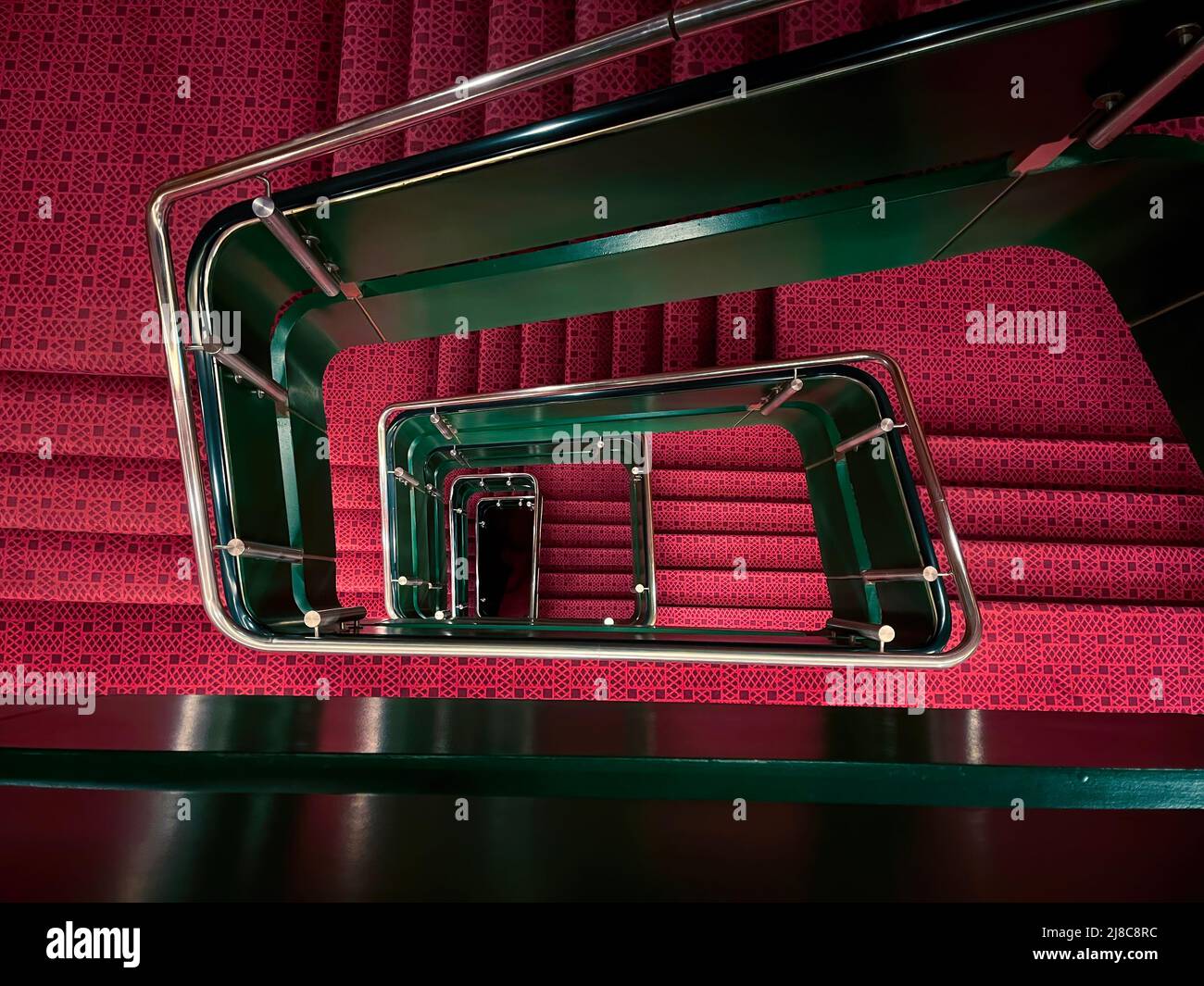 Red spiral staircase hi-res stock photography and images - Alamy