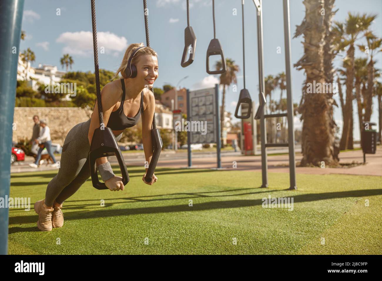 Beautiful female intense physical exercise hi-res stock photography and ...