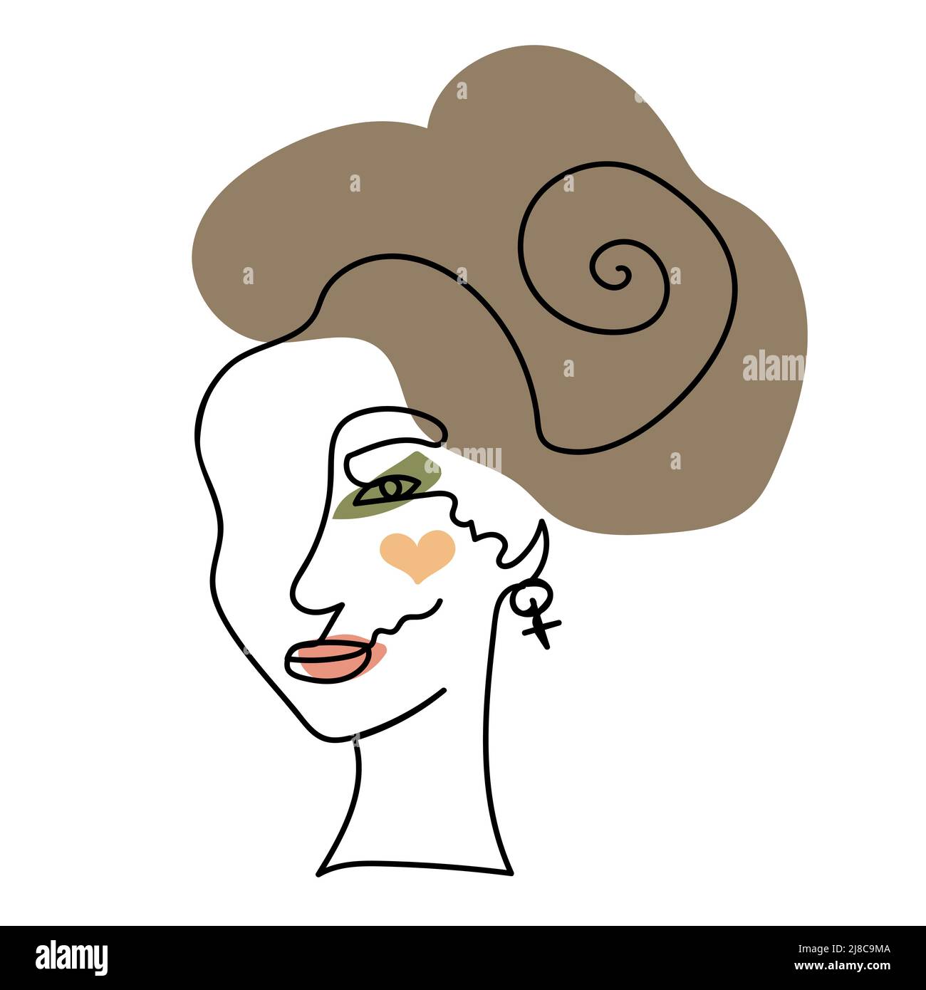 Girl in line art Cut Out Stock Images & Pictures - Alamy