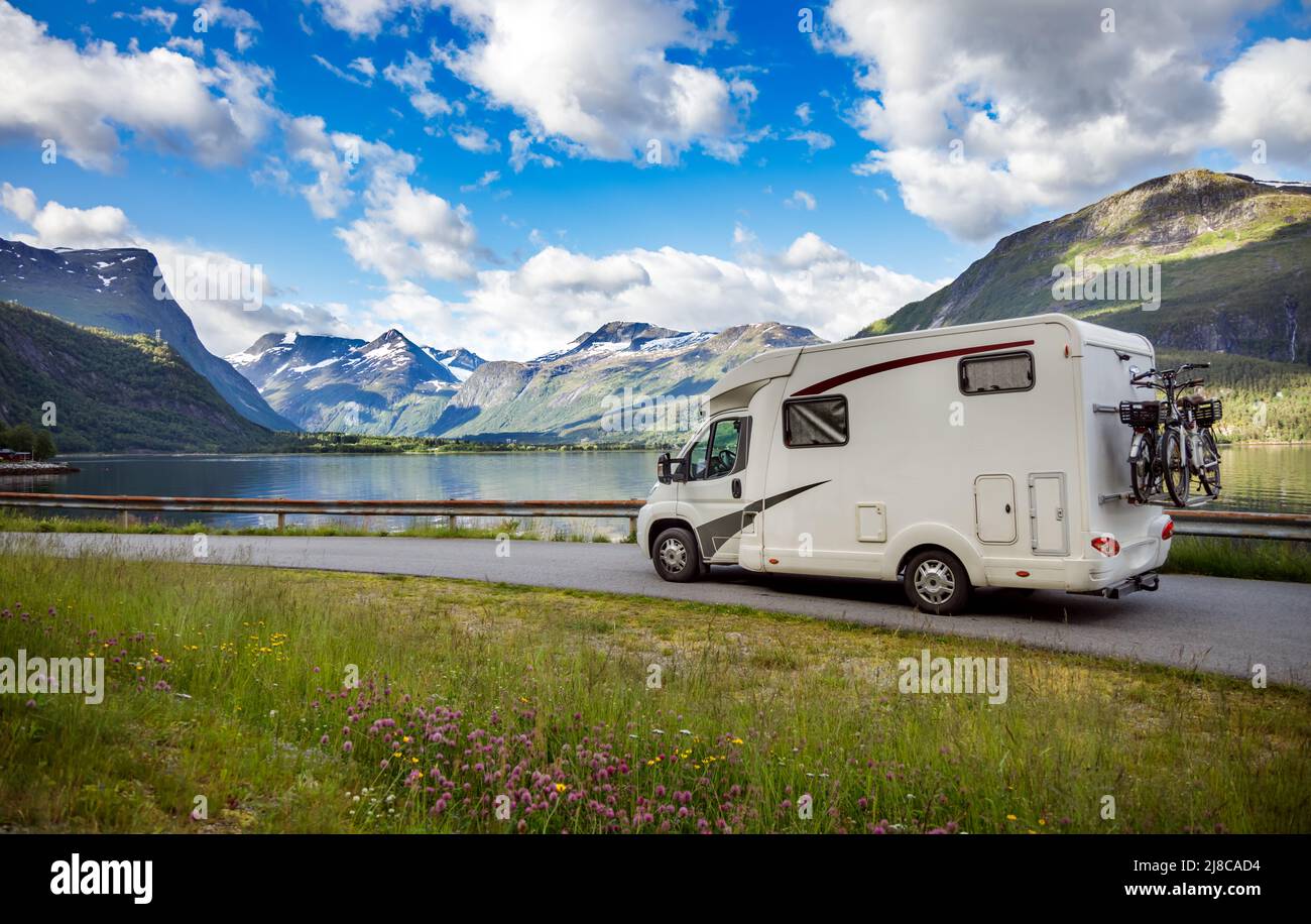 Family vacation travel RV, holiday trip in motorhome, Caravan car ...