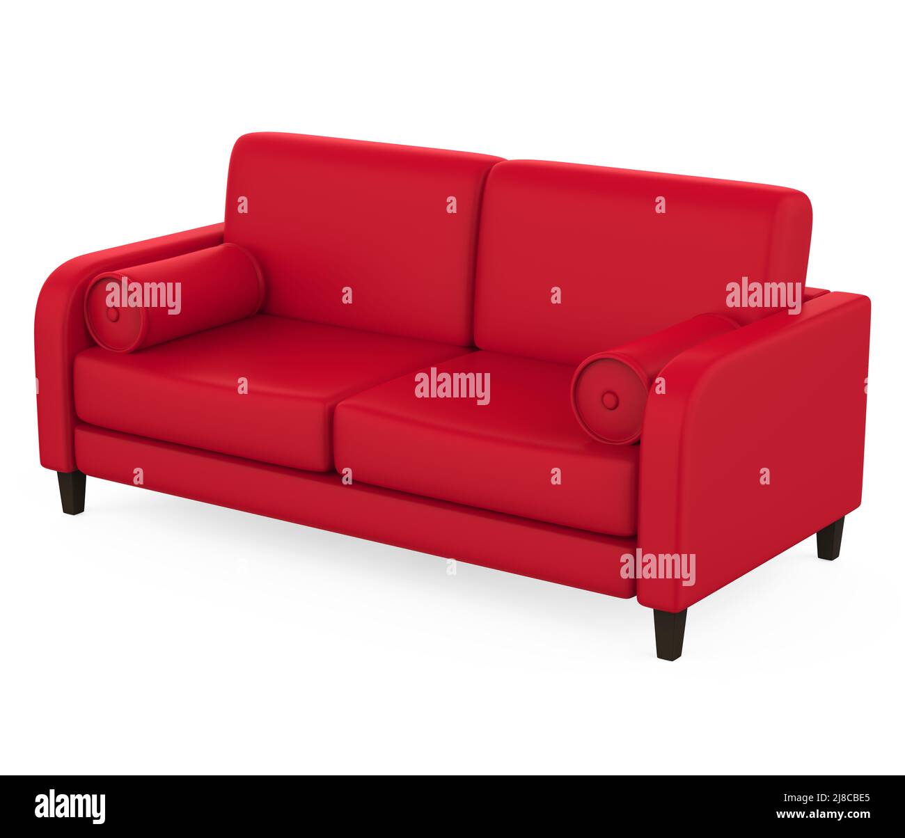 Red Sofa Isolated Stock Photo - Alamy