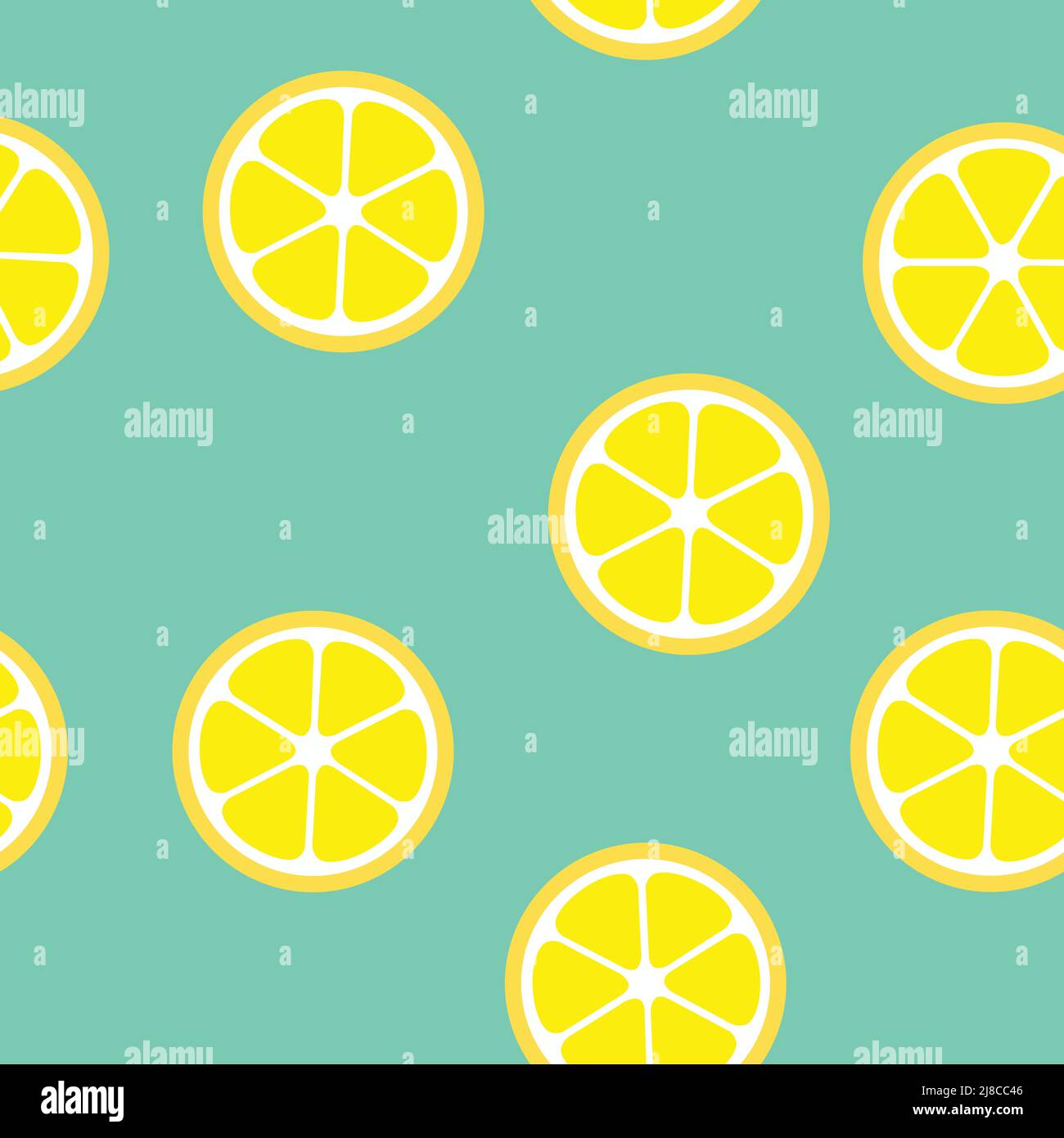 Lemons Pattern. Green Vector Seamless pattern or background with lemon ...