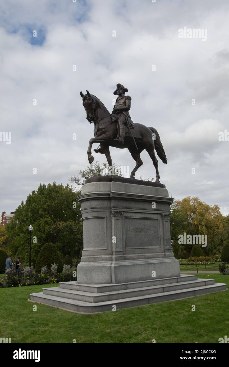 Equestrian statue of George Washington, National Park, Boston USA Stock ...