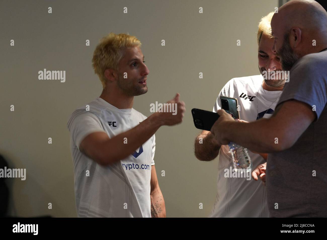 LAS VEGAS, NV - May 14: Allan Nascimento fmeets with the press ...
