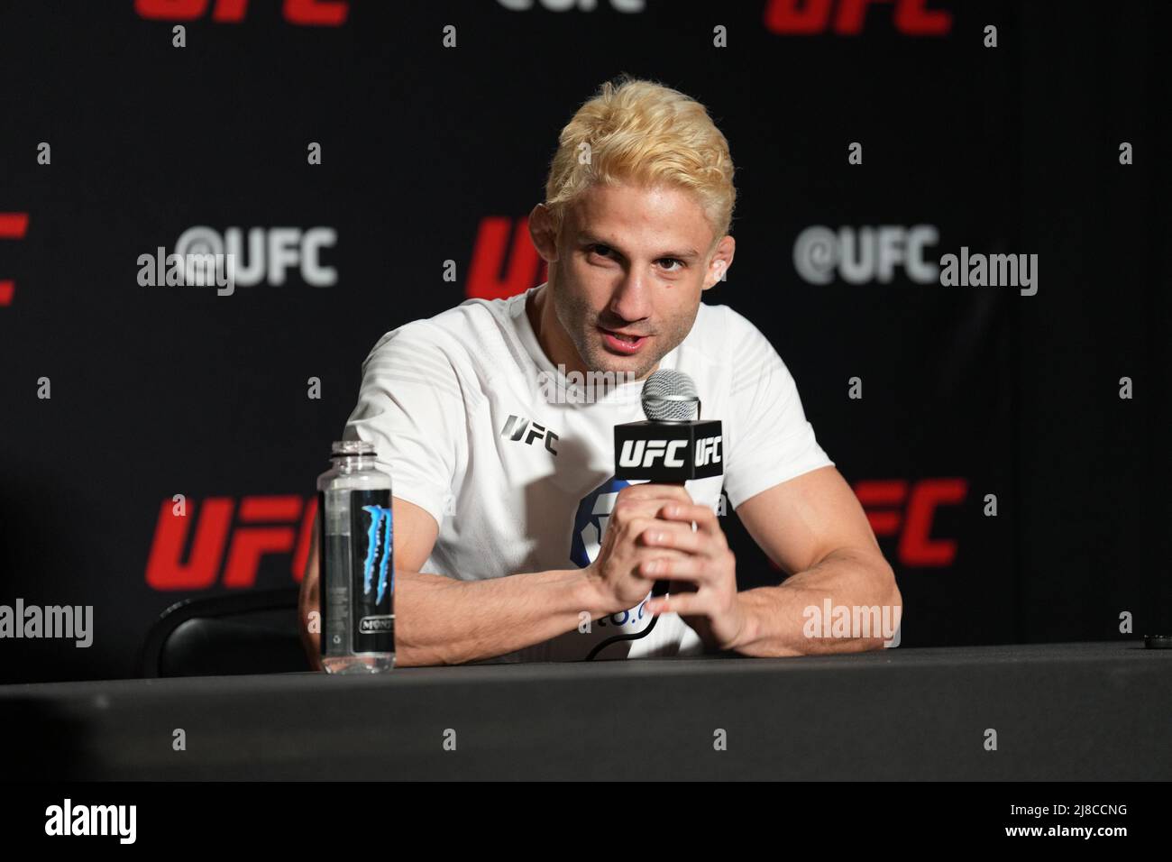 LAS VEGAS, NV - May 14: Allan Nascimento fmeets with the press ...