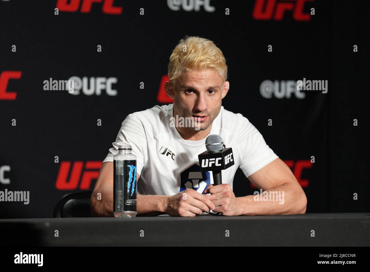 LAS VEGAS, NV - May 14: Allan Nascimento fmeets with the press ...
