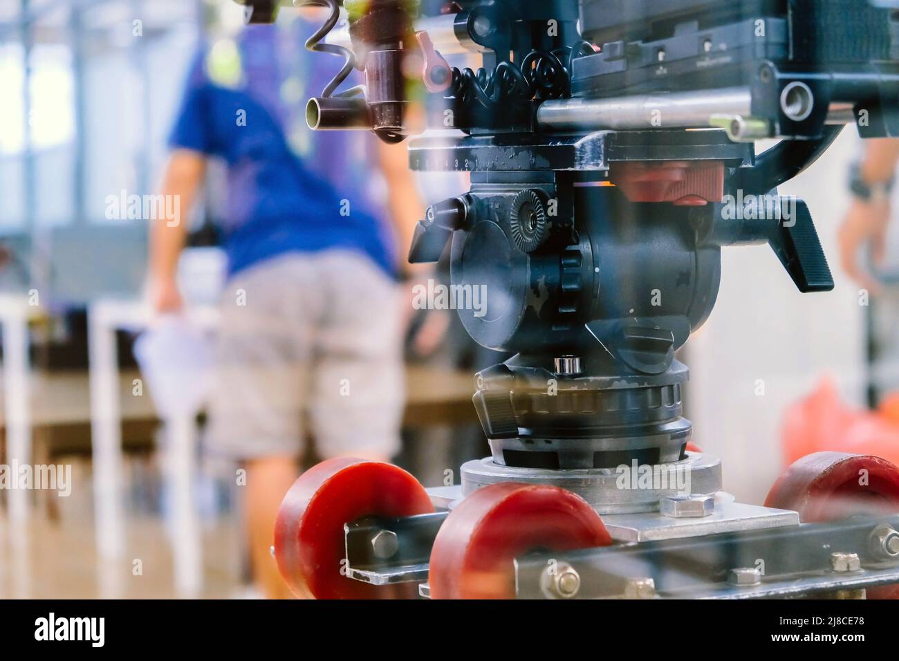 Cinema Camera on Film Set, Behind the scenes background, film crew ...