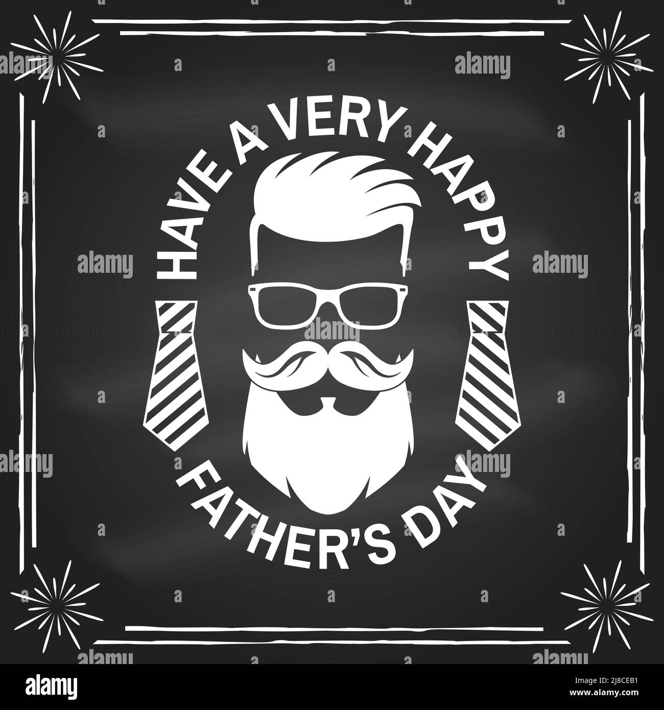 Have a very Happy Father's Day badge, logo design design on chalkboard ...