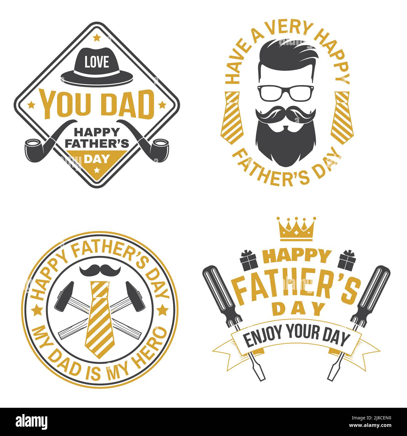 Set of Have a very Happy Father's Day badge, logo design. Vector ...