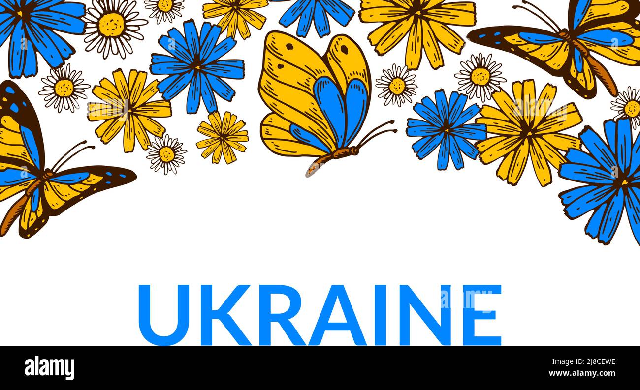 Solidarity with Ukraine poster. Stand with Ukraine design. Hand drawn ...