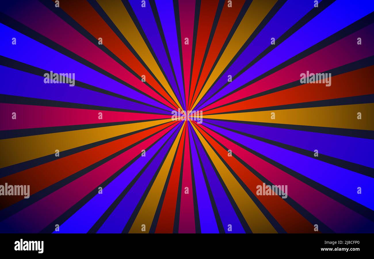 Colorful bright rays, abstract background with ray. Banner for circus ...