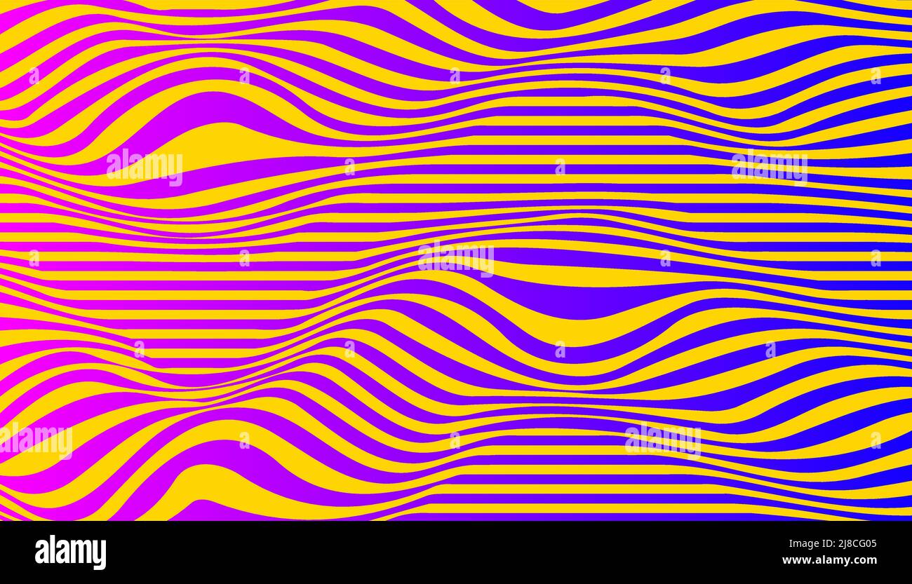 Striped abstract wavy background. Op art. Geometric pattern with ...