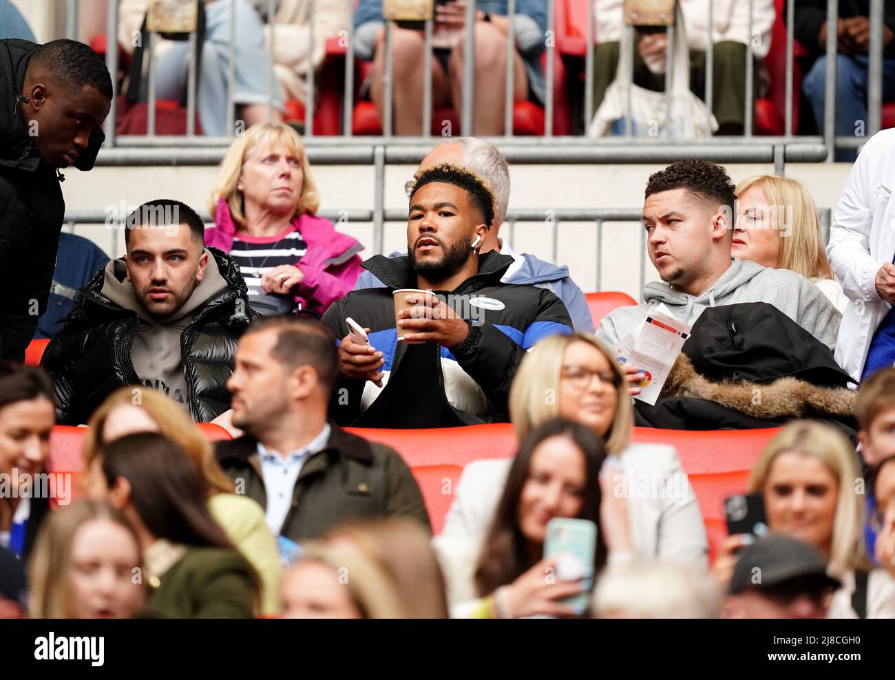 Reece James (centre), brother of Chelsea's Lauren James in the stands ...