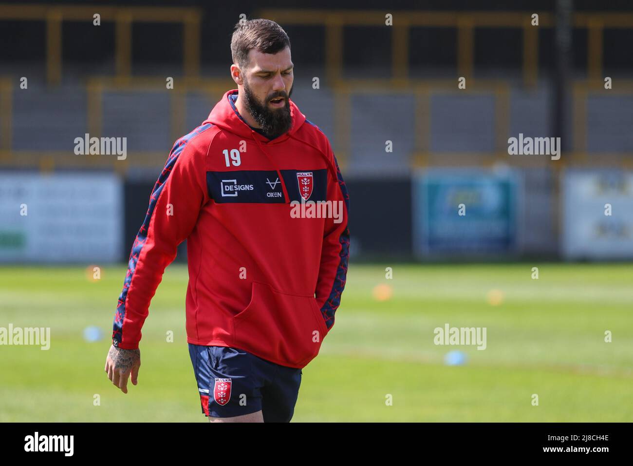 Will Dagger #19 of Hull KR at the Mend-A-Hose Jungle prior to the kick ...