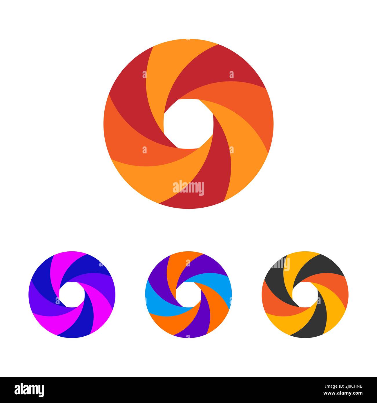 Set of abstract round templates for business logo. Circle icon Stock ...