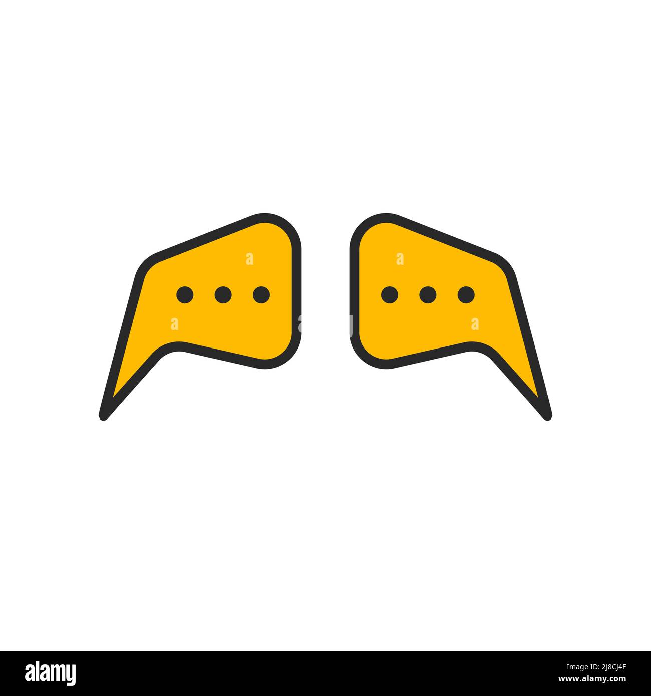 PR icon with bubble and speaker. Simple public relations logo. PR ...