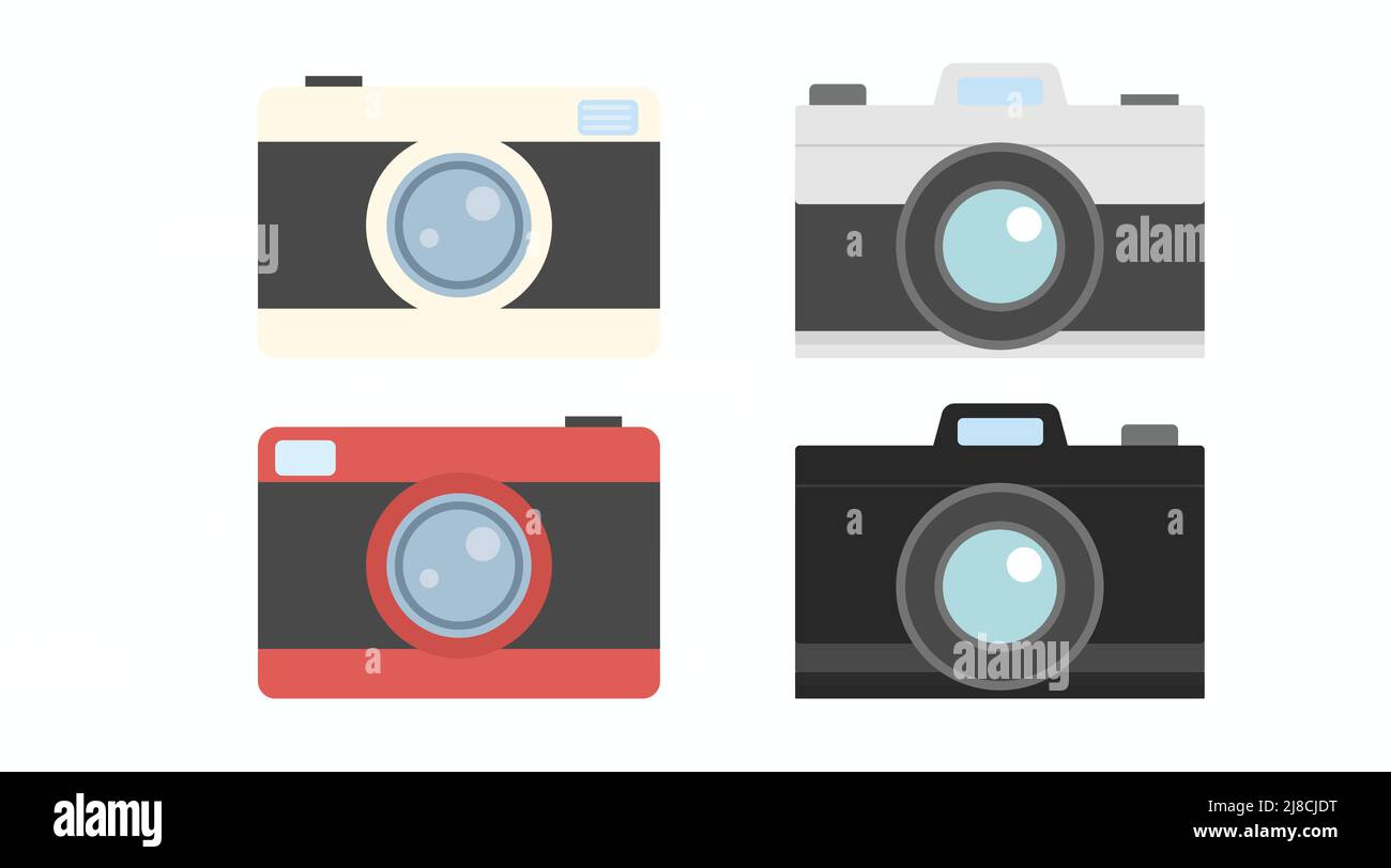 Flat Camera Illustration Set. Vector isolated flat editable ...
