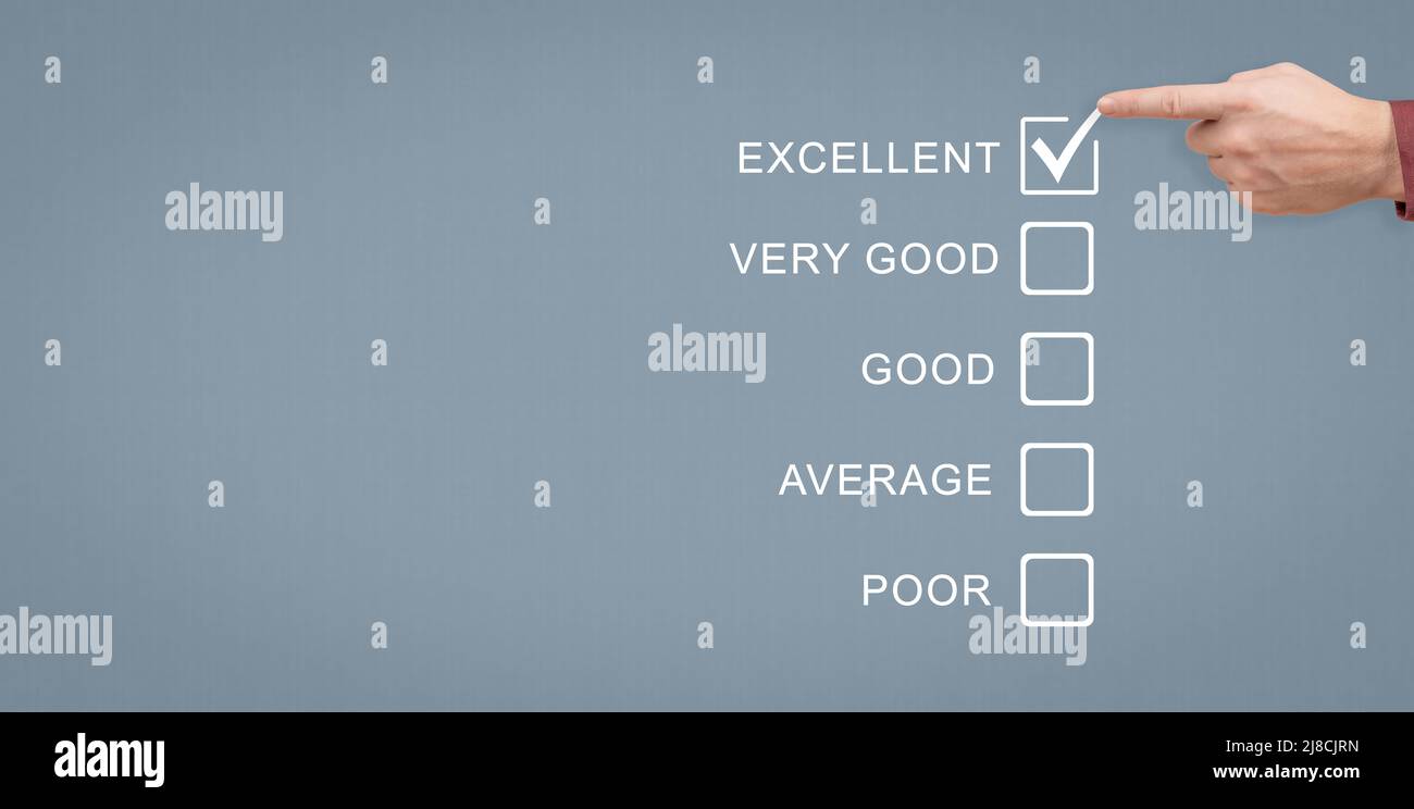 rating excellent. excellent check mark on rating form. one of five ...