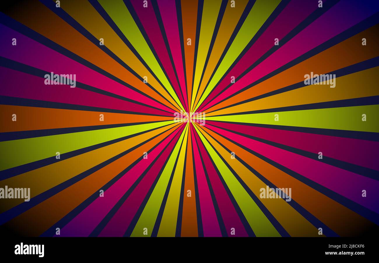 Colorful bright rays, abstract background with ray. Banner for circus ...