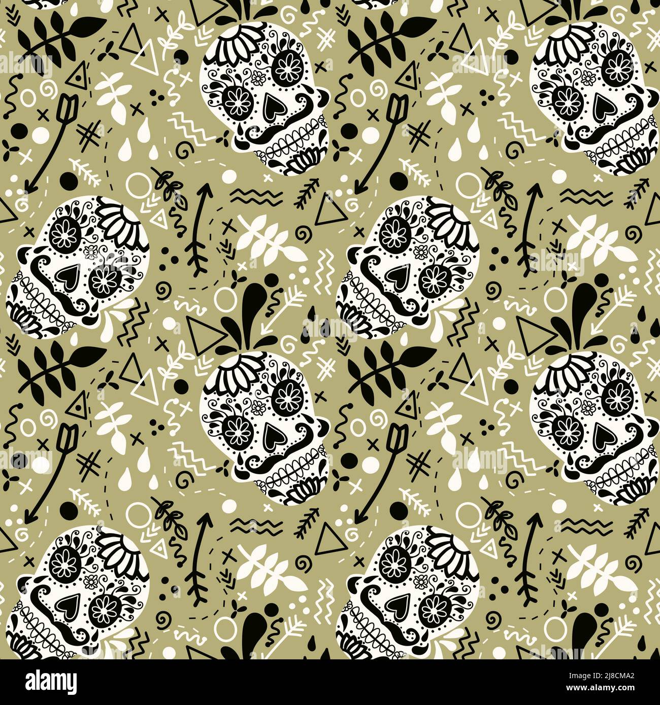 Halloween seamless scull pattern for fabrics and textiles and packaging ...