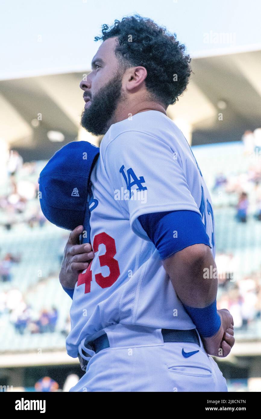 Los Angeles Dodgers infielder Edwin Rios (43) stands for The National ...