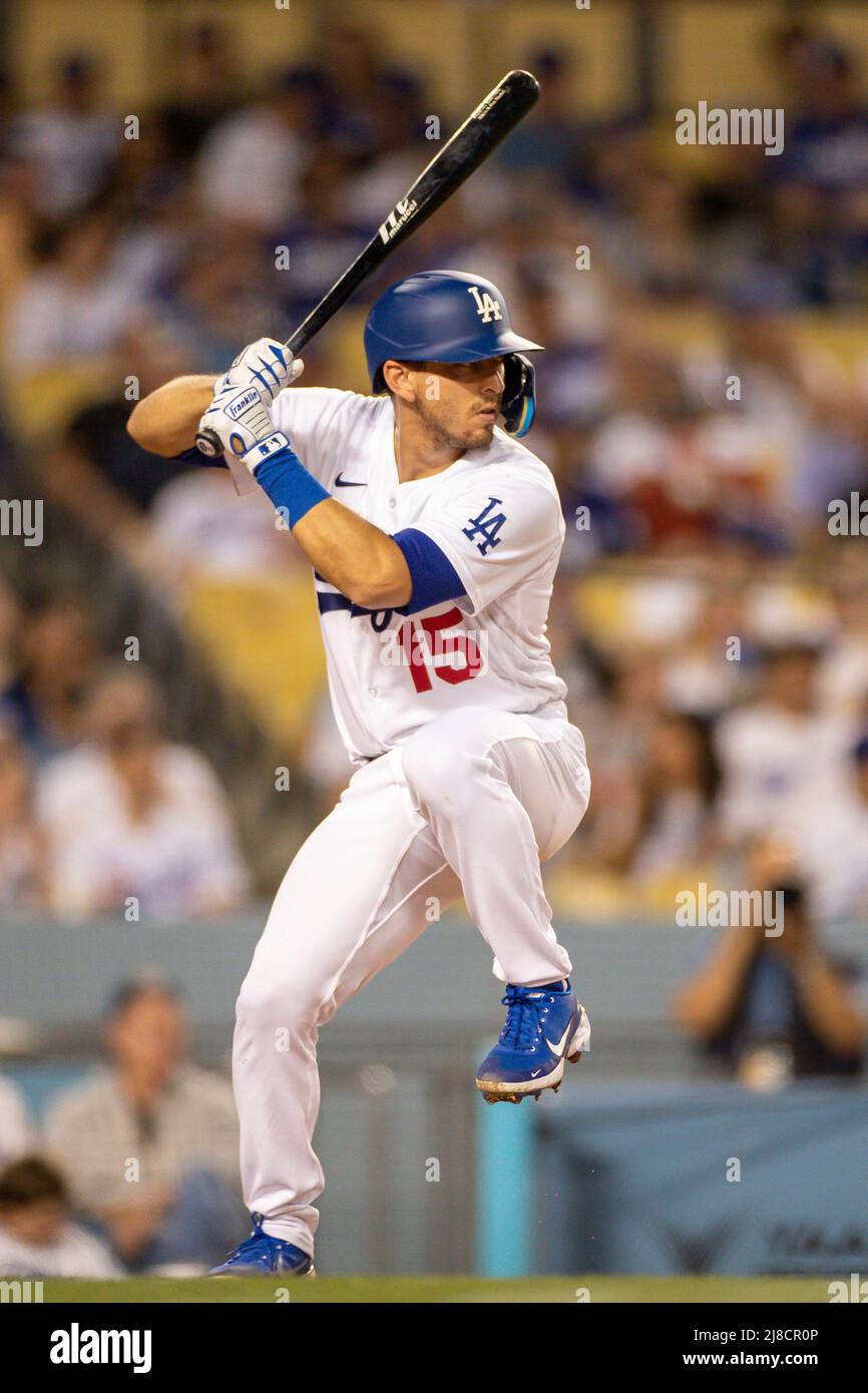 Los Angeles Dodgers catcher Austin Barnes (15) waits for the pitch ...