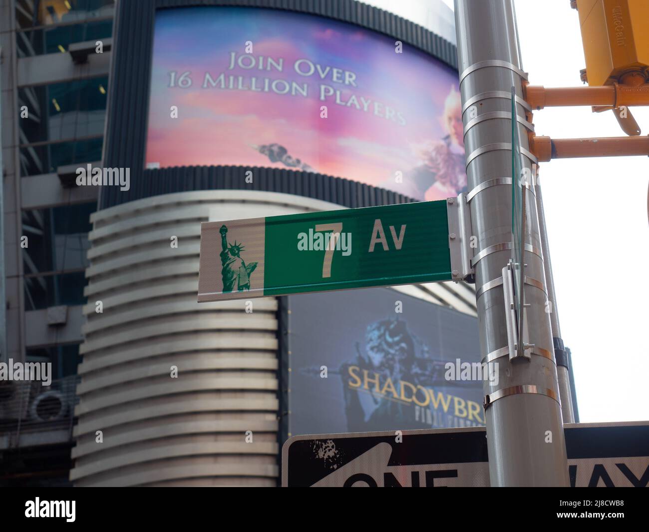 Image of a 7th Avenue street sign near Times Square Stock Photo - Alamy