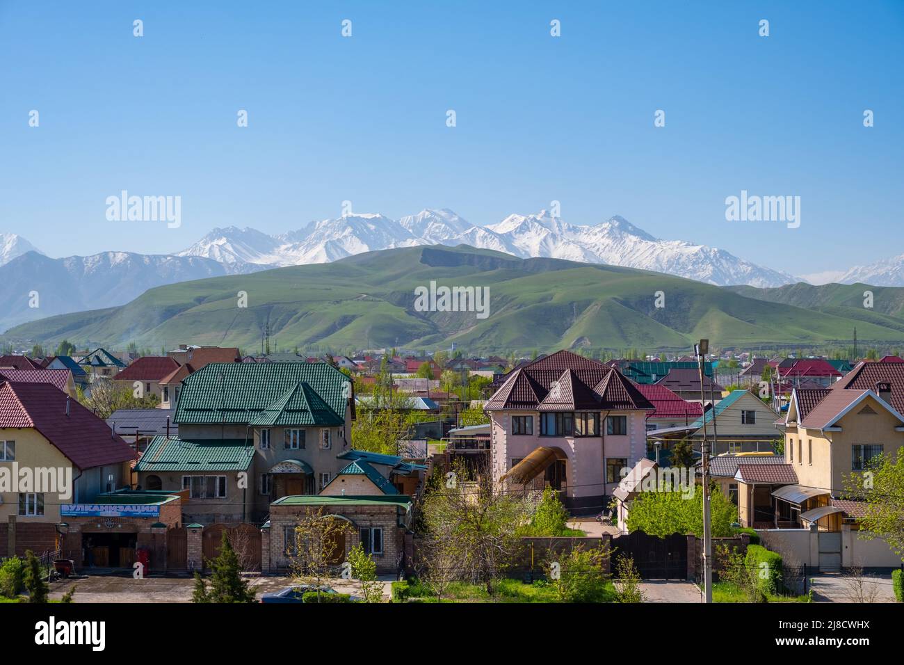 Bishkek, Kyrgyzstan - April 15, 2022: Beautiful landscape of mountains ...