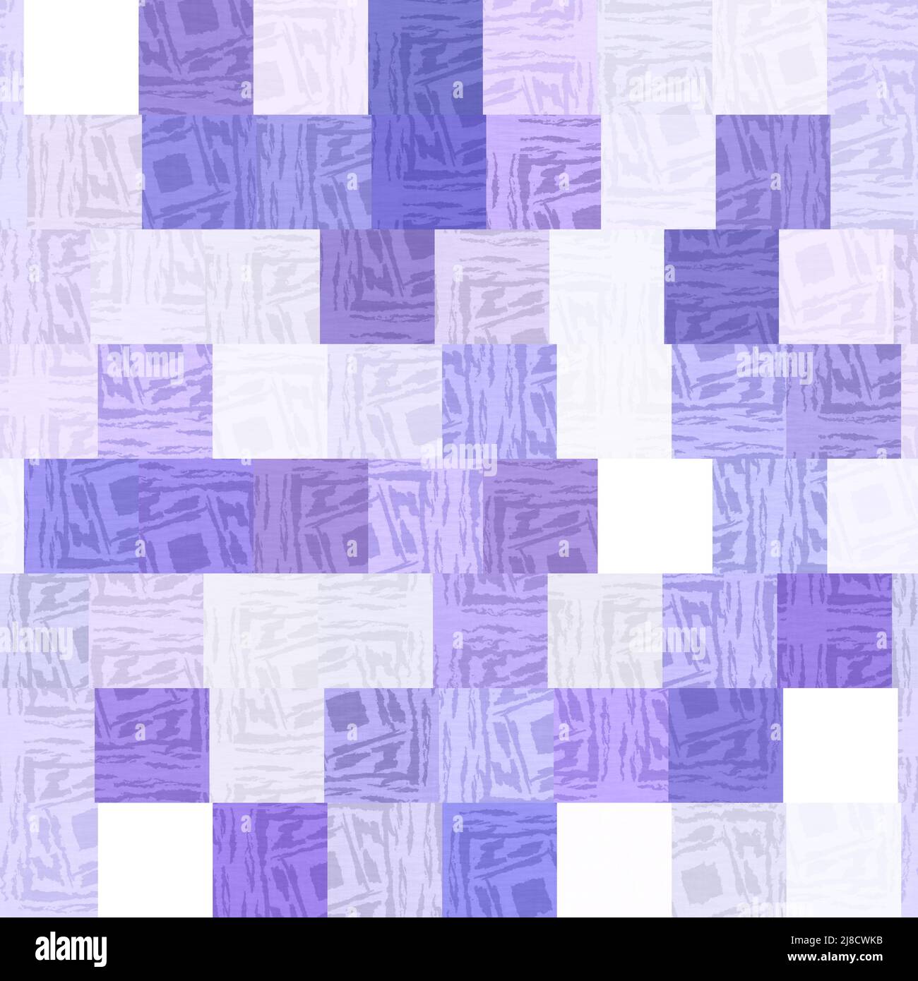 Random patchwork purple mosaic pixel grid seamless pattern. Modern ...