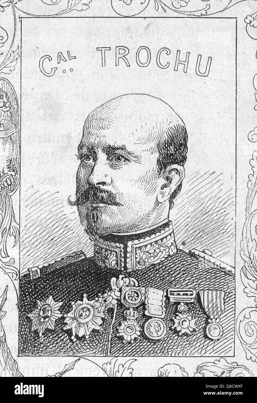 portrait of French general Louis Jules Trochu - gravure in "Les ...