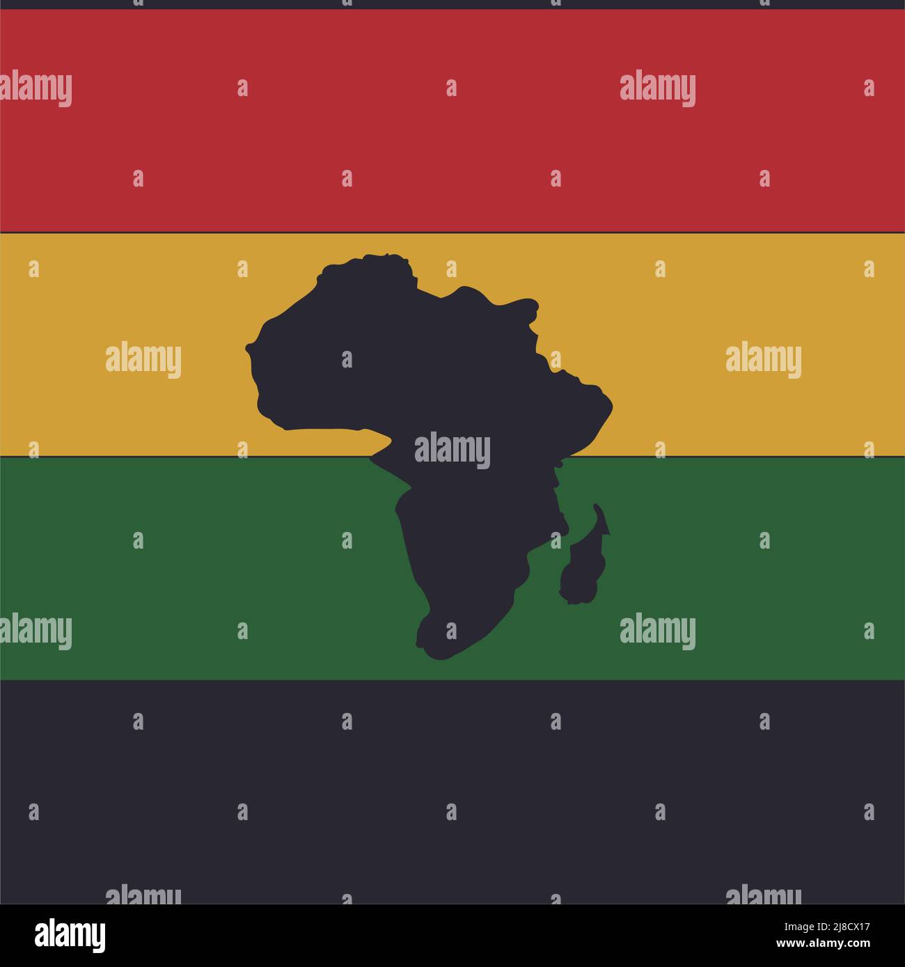african flag with map Stock Vector Image & Art - Alamy